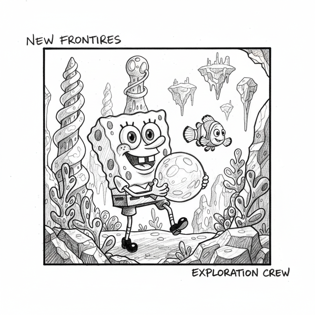 SpongeBob and Nemo exploring the new worlds - Free PNG Download ...