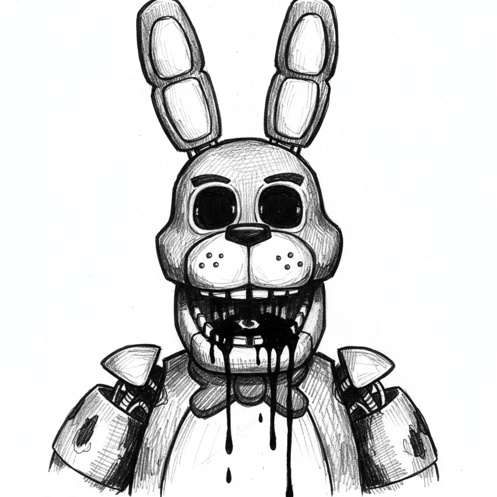 fully detailed picture of Bonnie from five nights at freddys. Blood ...