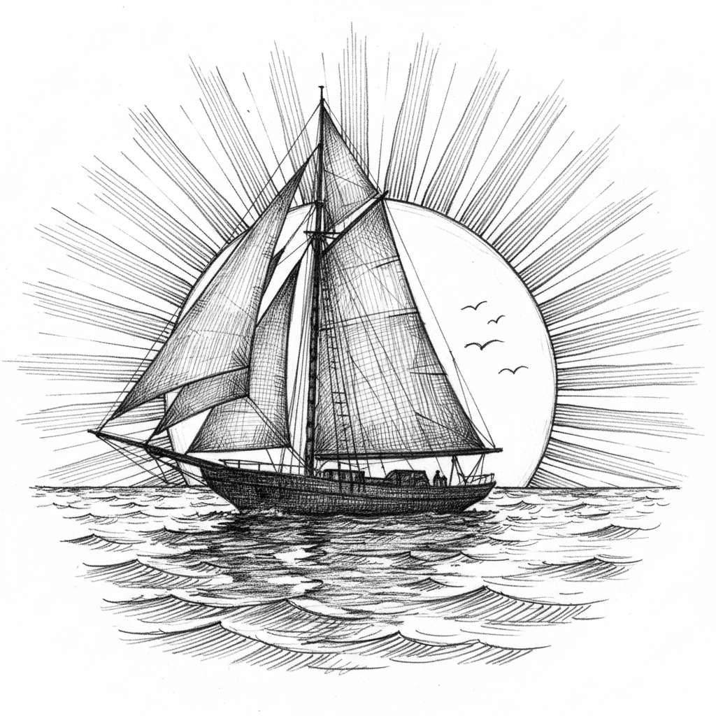 sailboat sailing omtp the sunset - Free PNG Download | VectorWitch ...